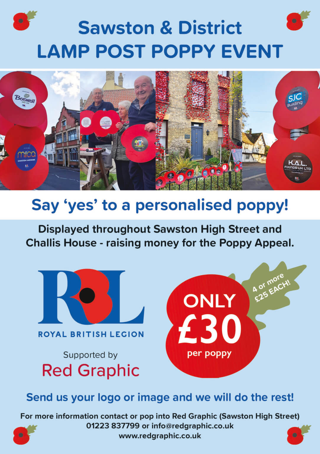 Lamp Post Poppy Event – Red Graphic